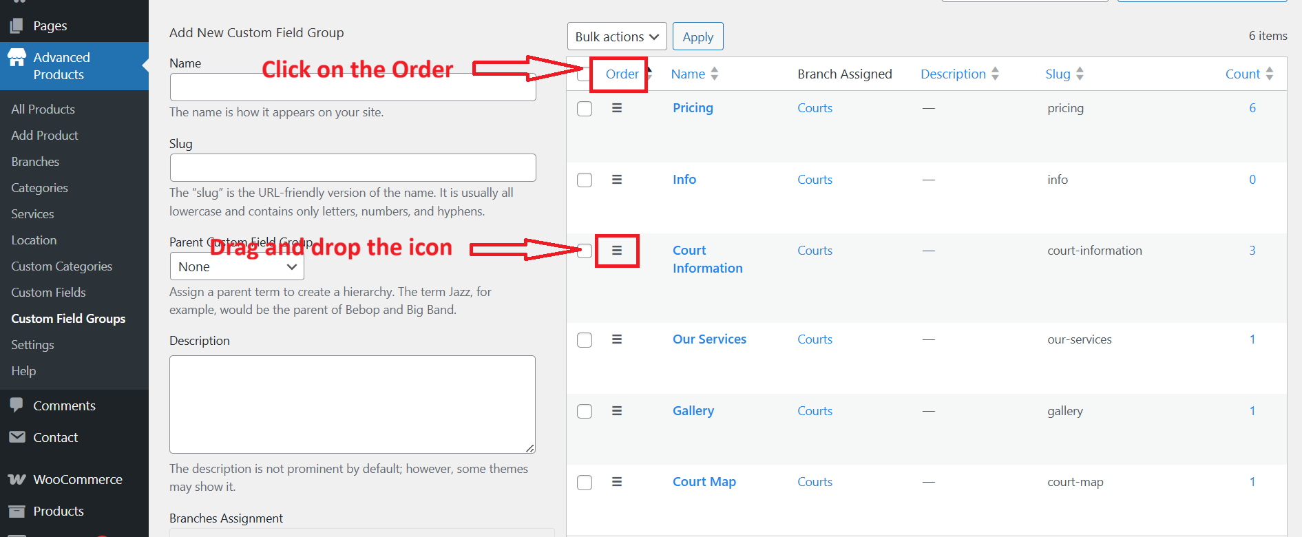 How to change the custom field order | TemPlaza Framework Docs