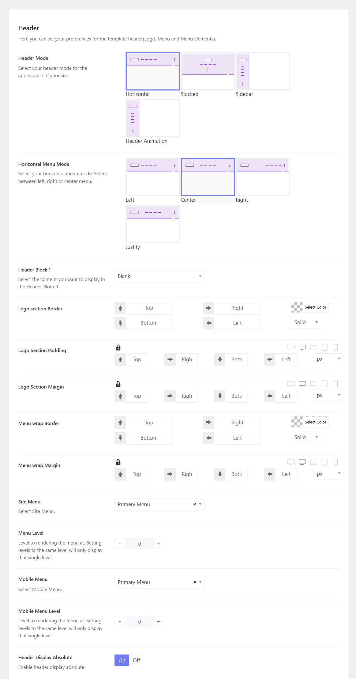 Theme's Header | TemPlaza Framework Docs